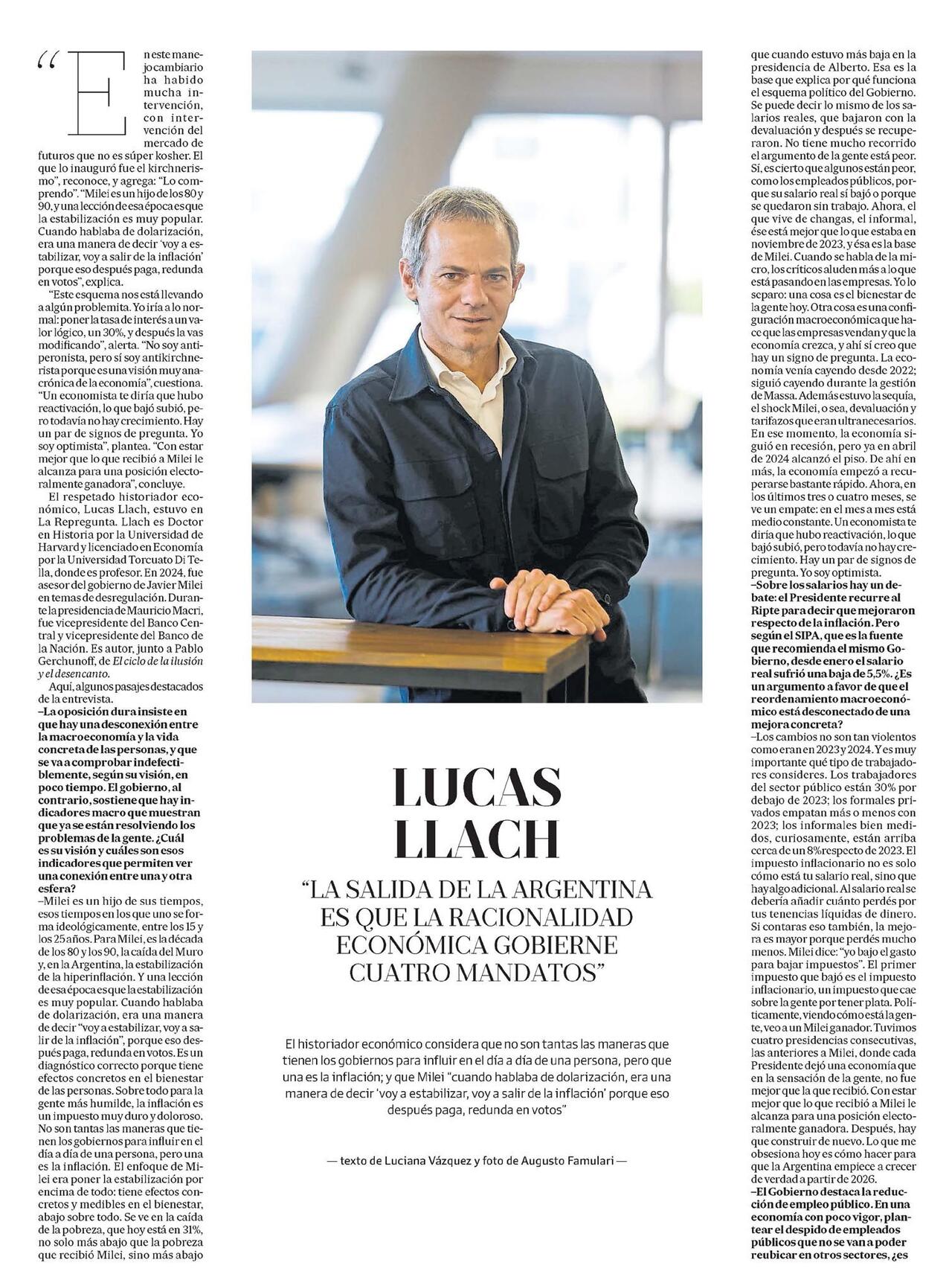 Lucas Llach: “La salida de la Argentina es que la racionalidad ...